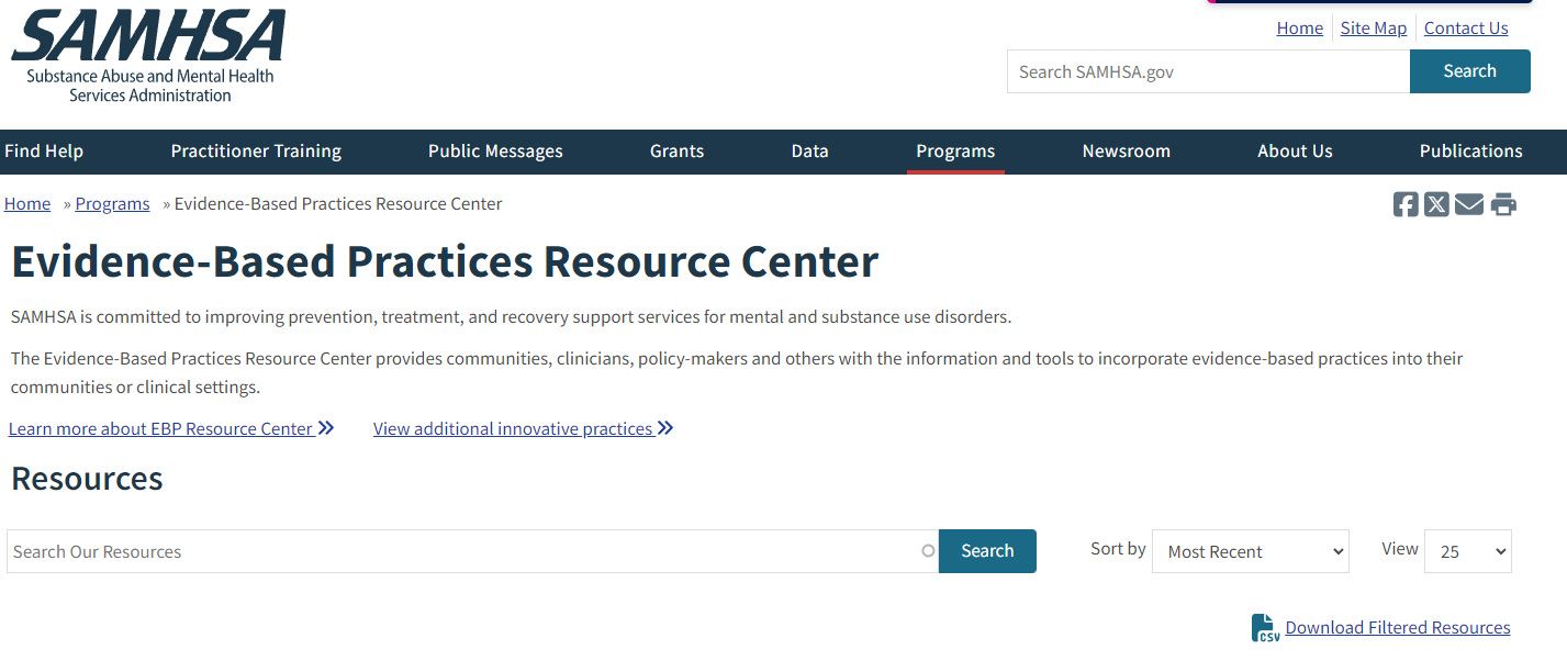Evidence Based Practices Resource Center
